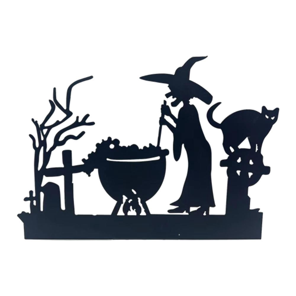 Halloween Yard Signs | Witch Silhouette Metal Yard Sign | Garden Corner ...