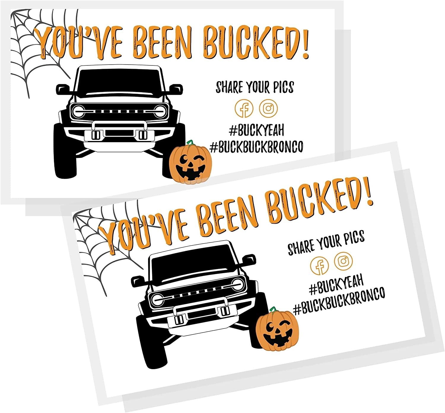 Halloween You Have Been Bucked Buck Buck Bronco 50 Pack 2 x 3.5" inches ...