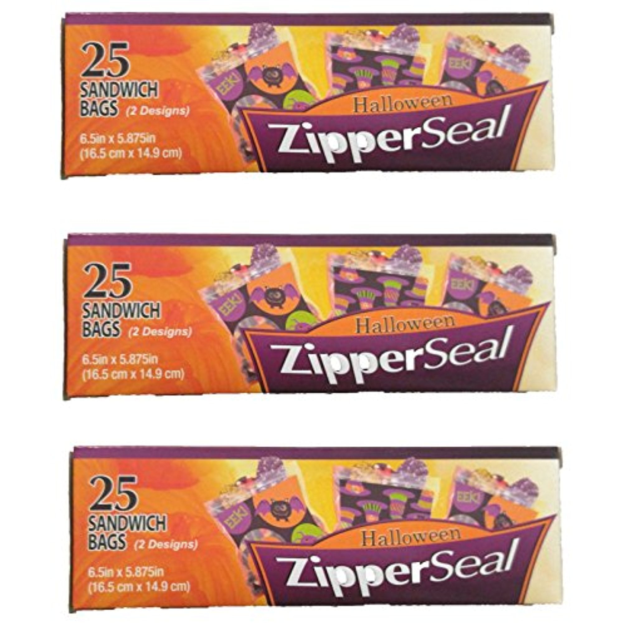 Black Duck Brand, Halloween Zipper Seal Sandwich Bags, 75 Count ...