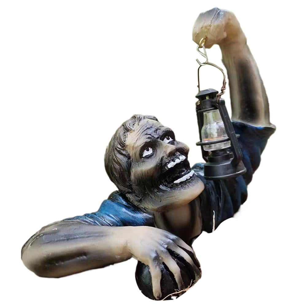 Halloween Zombie Crawling Horror Decor Led Lights Zombie Holding ...