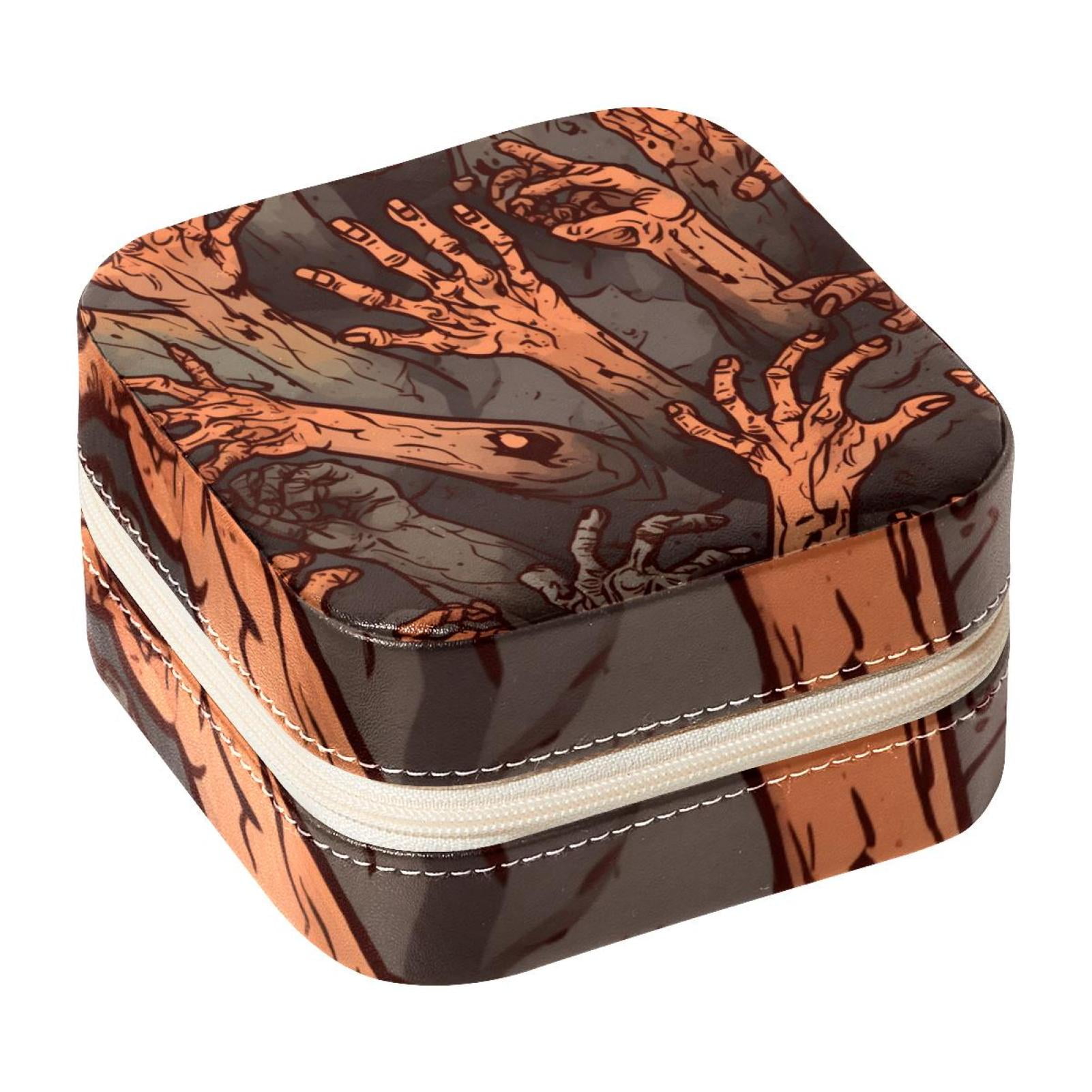 Halloween Zombie Hand Travel Portable Square Jewelry Box Earring ...