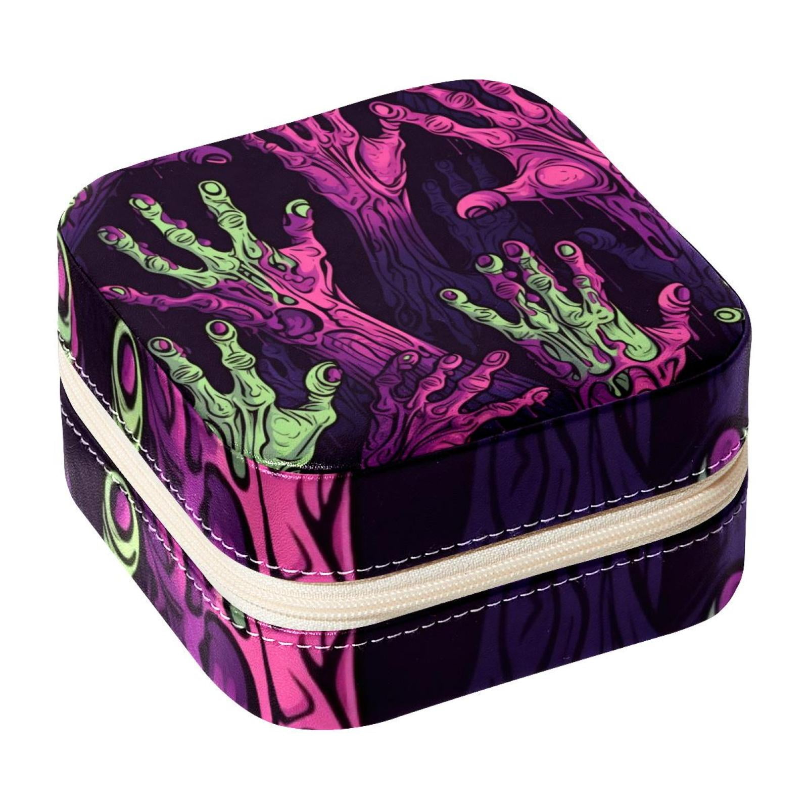 Halloween Zombie Hand Travel Portable Square Jewelry Box for Rings ...