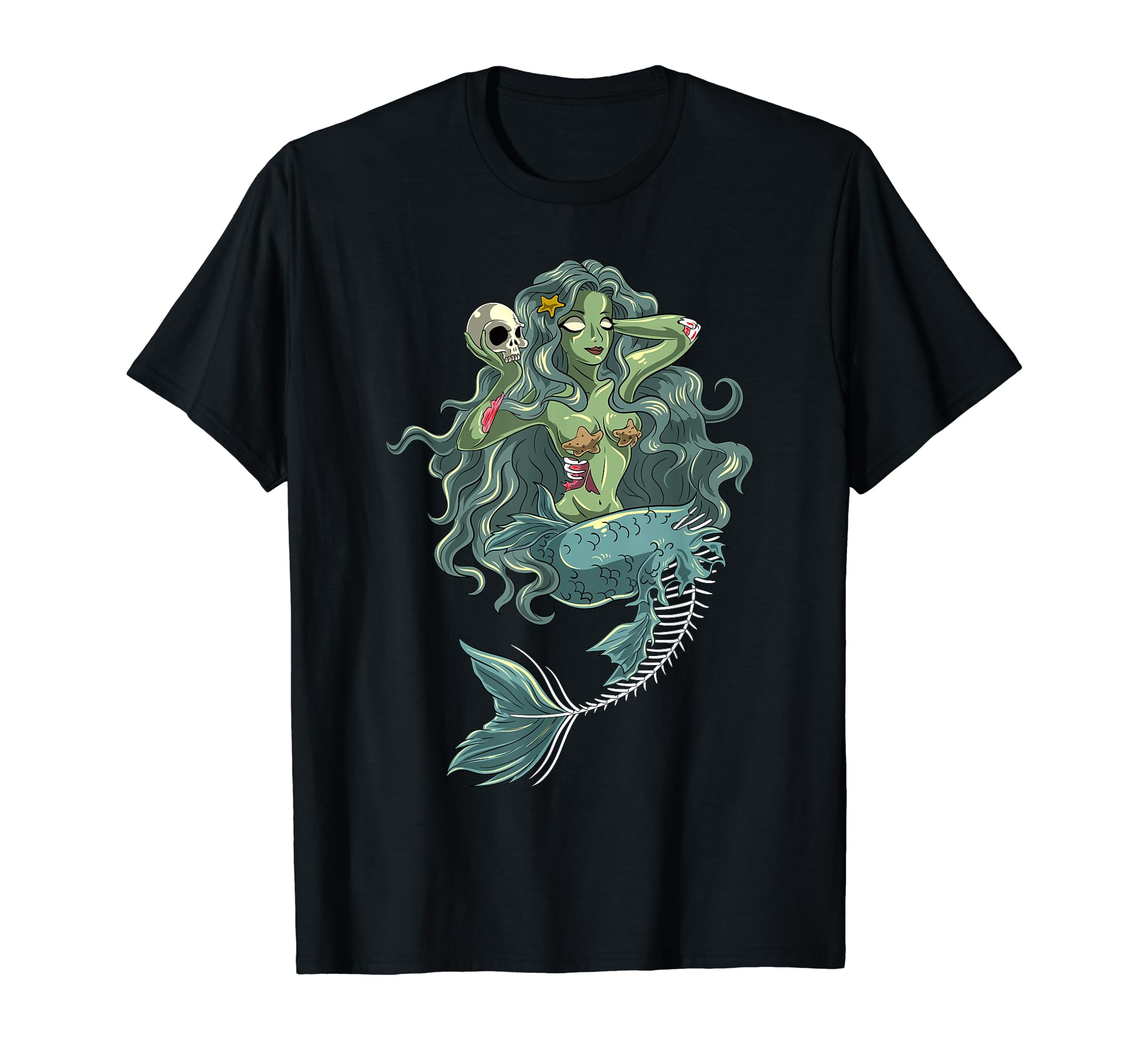 Halloween Zombie Pin Up Mermaid T-Shirt - Walmart.com