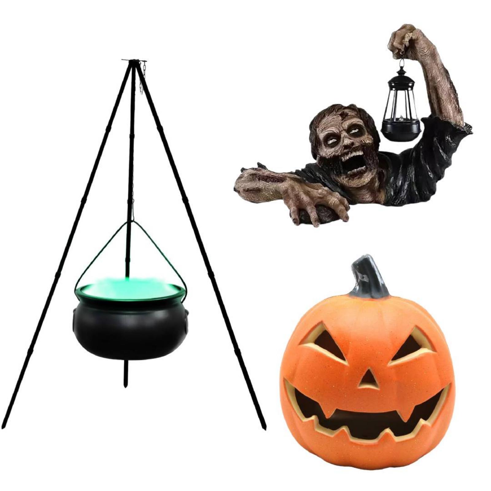 Halloween Zombie Statue with LED Lantern, Halloween Decorations Outdoor ...