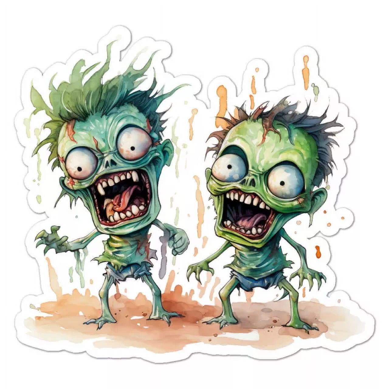 Halloween Zombies Sticker Indoor Outdoor Phone Decal Water Bottle ...