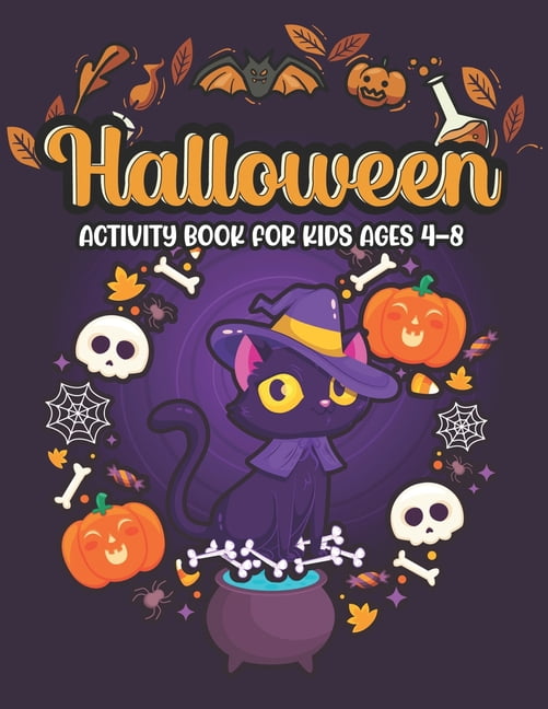 Halloween activity books for kids: Coloring, Dot To Dot, Mazes, Word ...