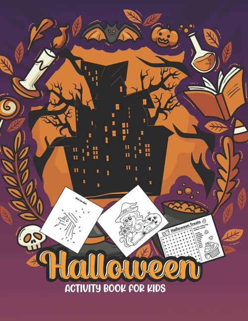 Halloween activity books for kids: Coloring Pages, Word Search, Shadow ...