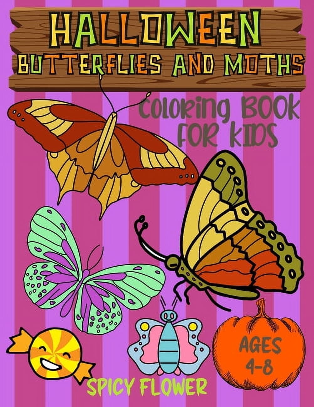 Halloween butterflies coloring book for kids ages 4-8: Easy and simple ...