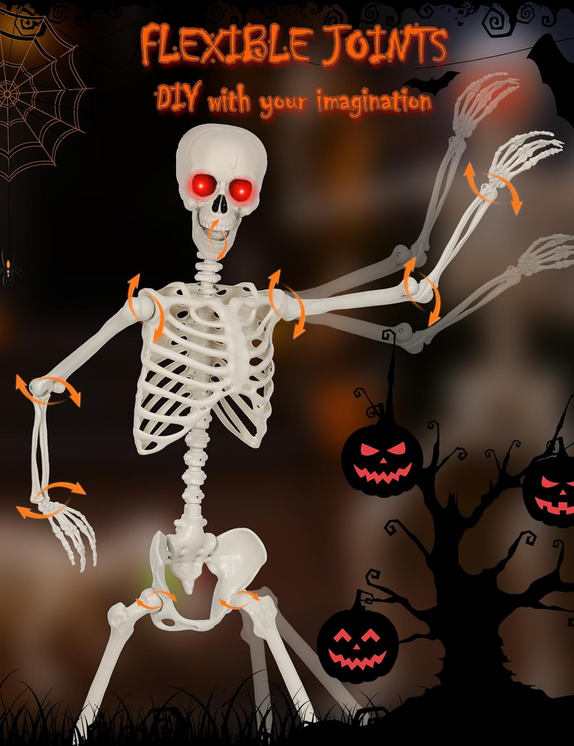 Halloween decorations 5.4Ft Halloween Skeleton - Life Size Skeleton ...
