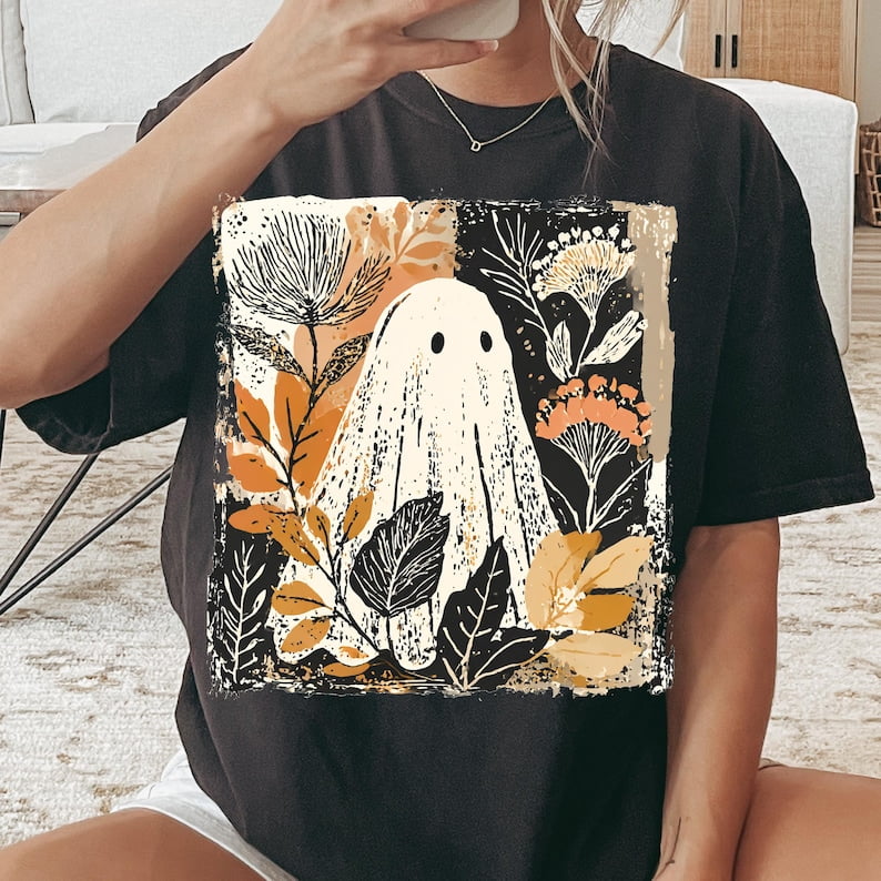 Halloween fall Ghost boho Png, girly Pink Pumpkin Png, Boho Floral Fall ...