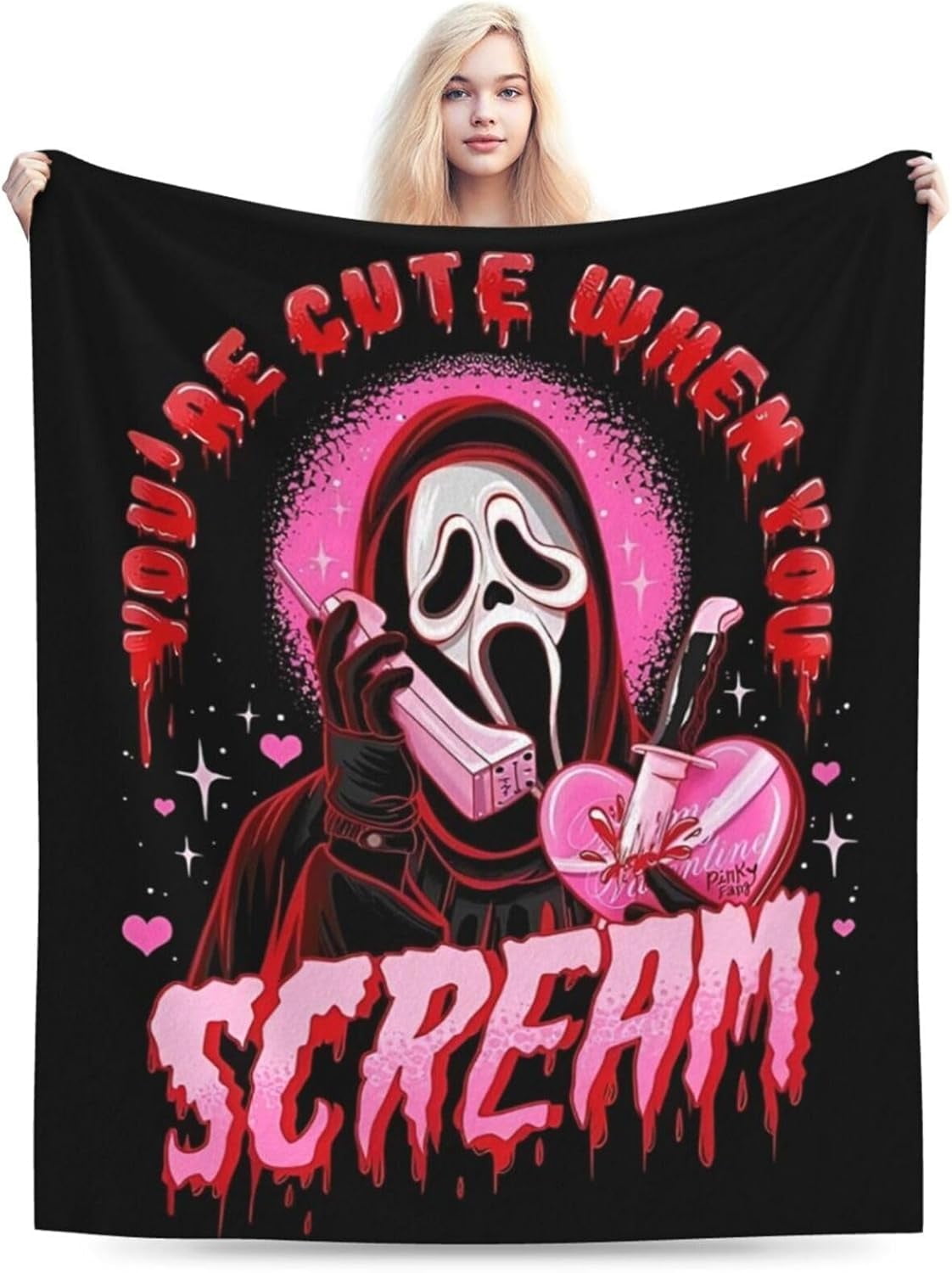 Halloween horror movie scream ghost face print plush blanket, super ...