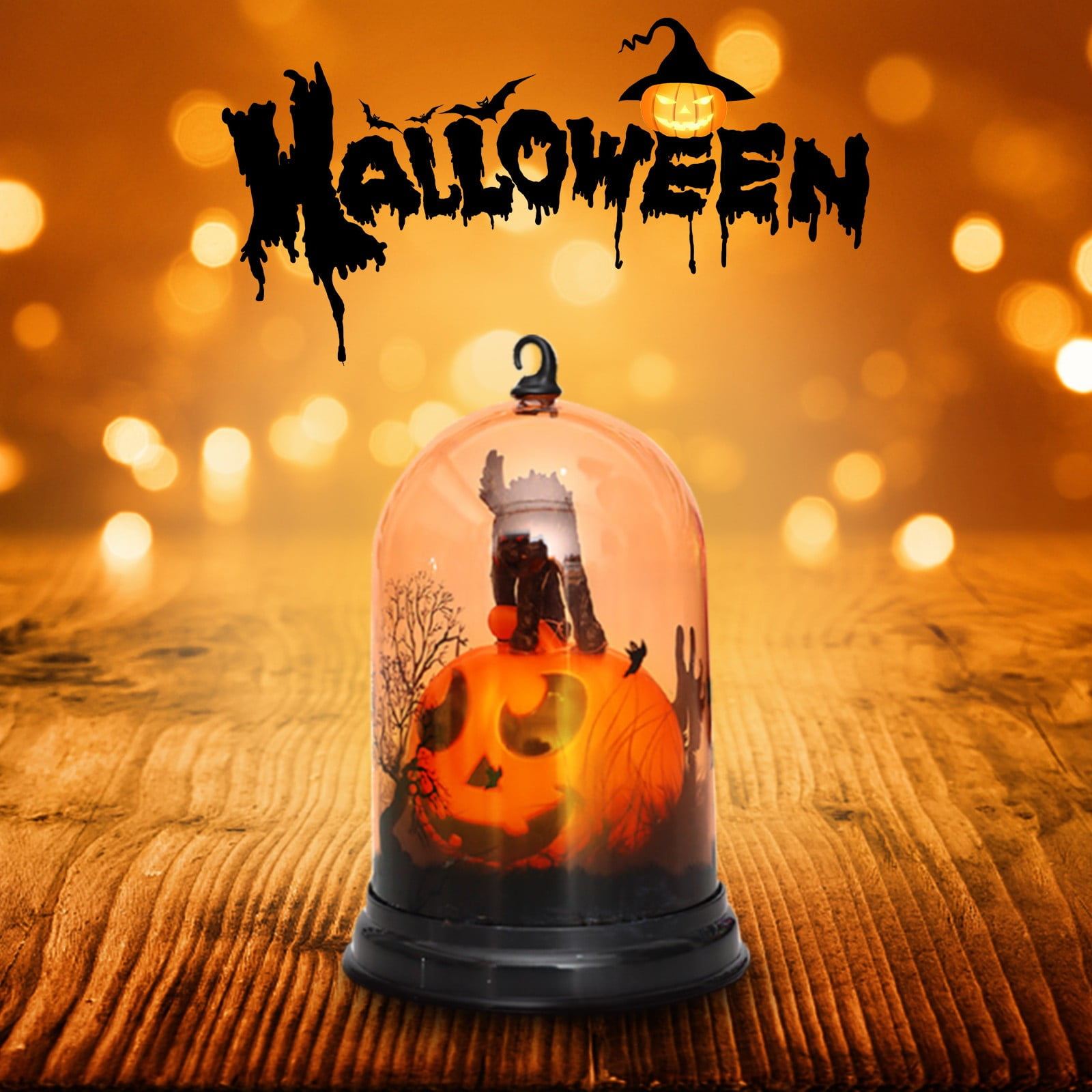 Halloween in The Dark String for Kids Cake Topper Birthday 3 Pumpkin ...