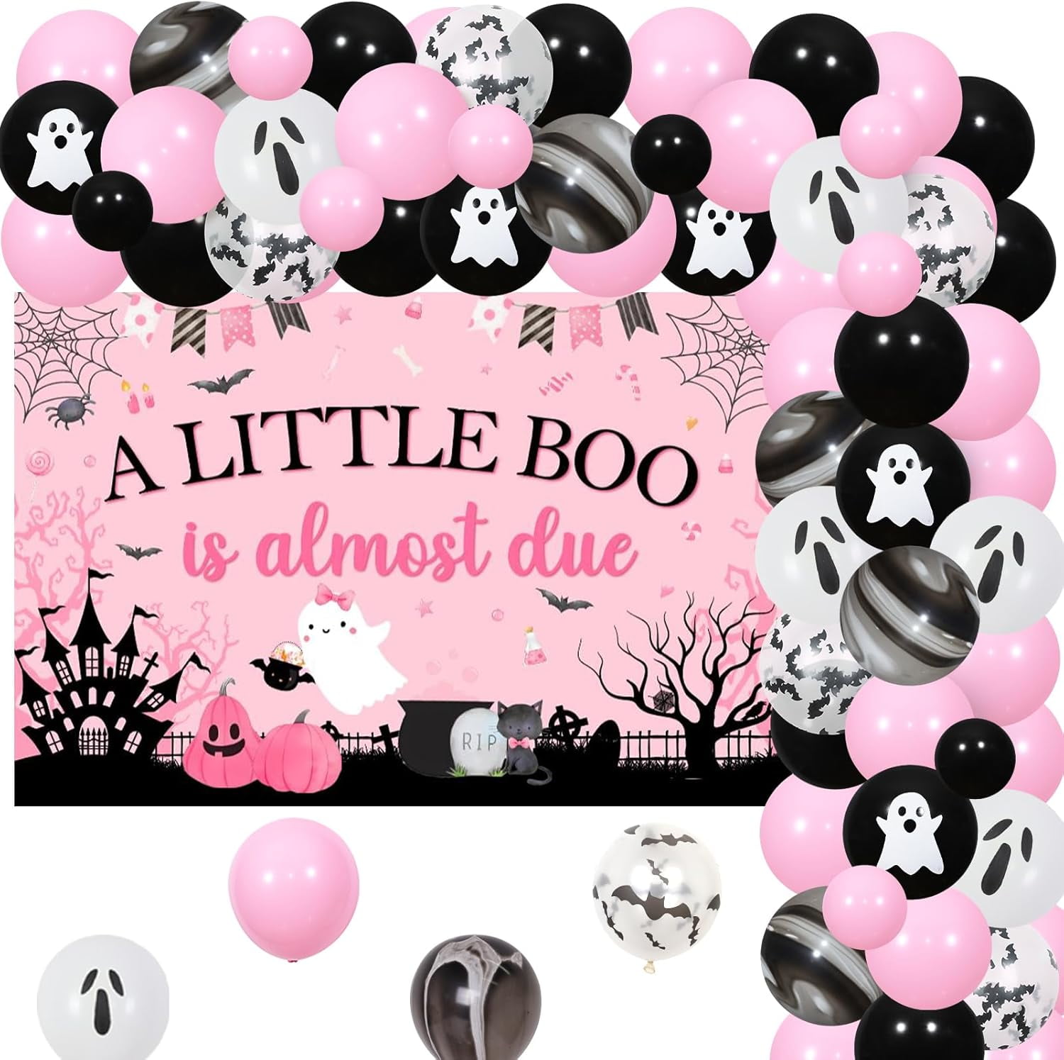 Halloween A little Boo Is Almost Due Baby Shower Decorations for Girls ...