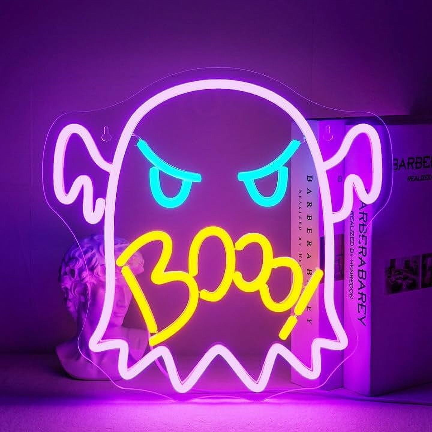 Halloween neon sign Boo neon sign Halloween gifts purple Halloween neon ...