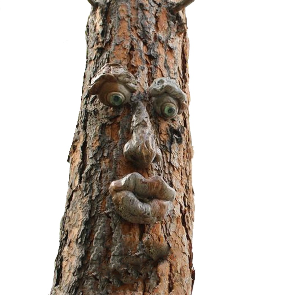 Halloween resin tree spirit face, outdoor courtyard, tree decorations ...