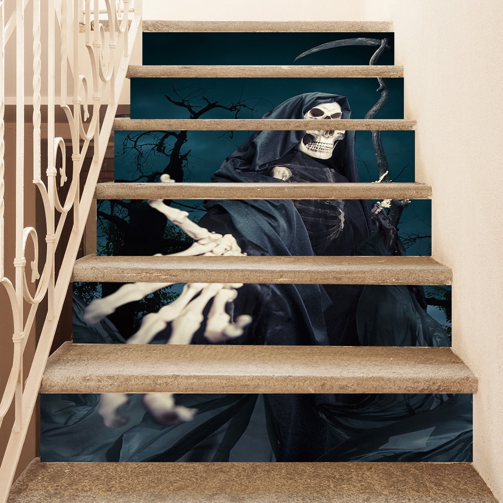 Halloween scary witch removable wall sticker,Peel and Stick Vinyl Stair ...