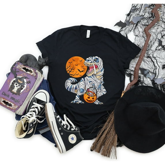 Halloween shirts, for Boys s Dinosaur Skeleton T rex Scary T-Shirt ...