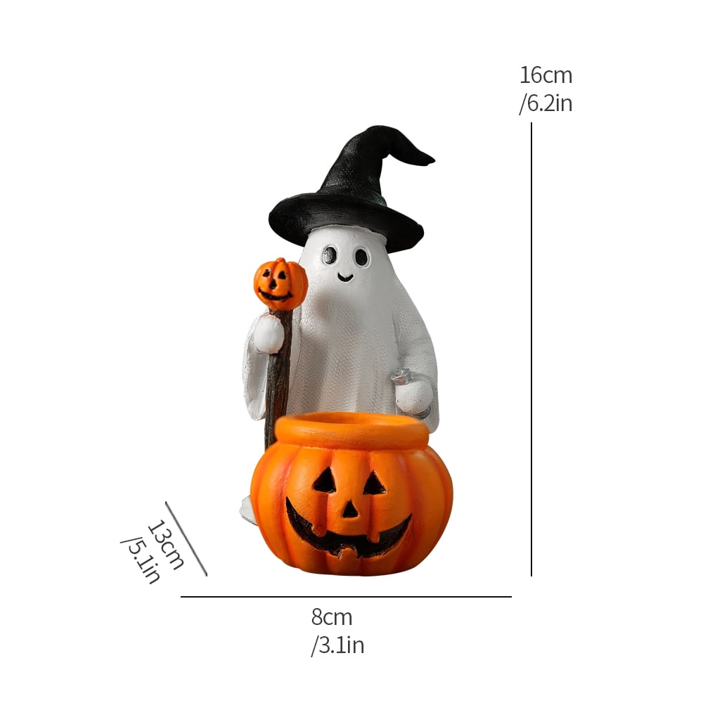 Halloween specter pumpkin horror specter resin statue, cute white ...