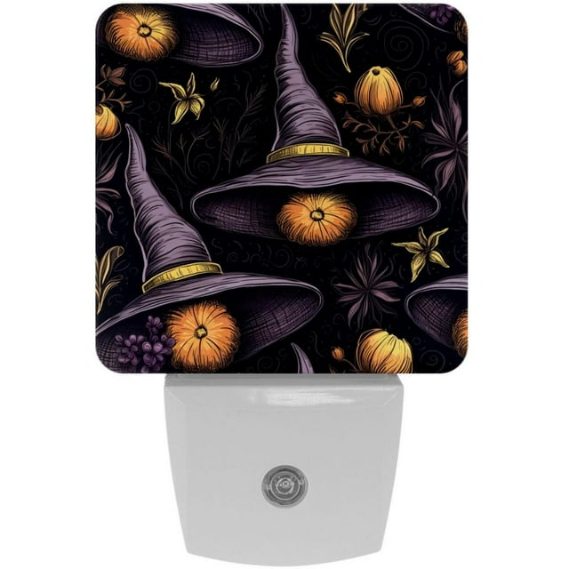 Halloween witch hat LED Square Night Lights - Modern and Versatile Plug ...