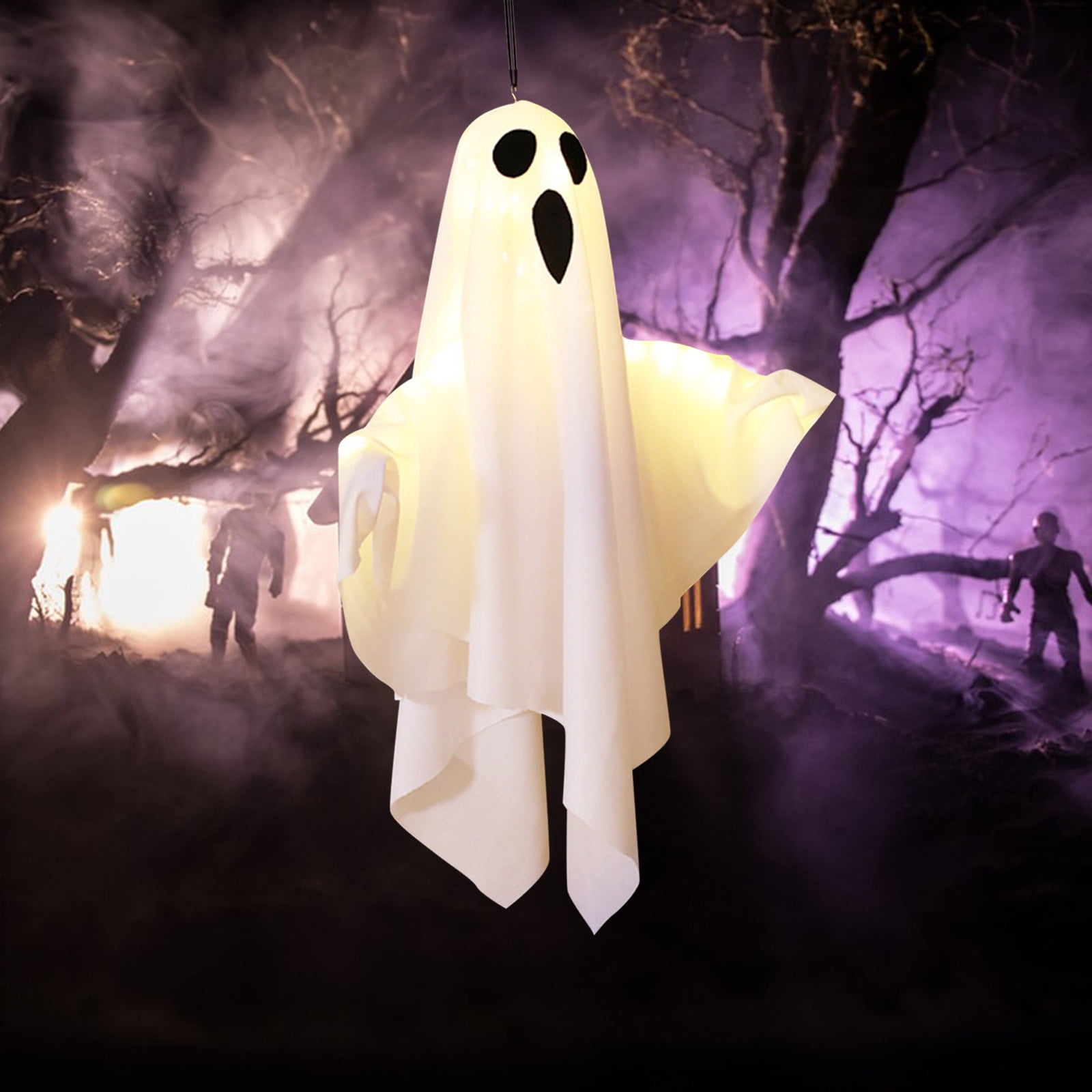 HalloweenGhostDecorations Halloween HangingGhosts with Light Strings ...