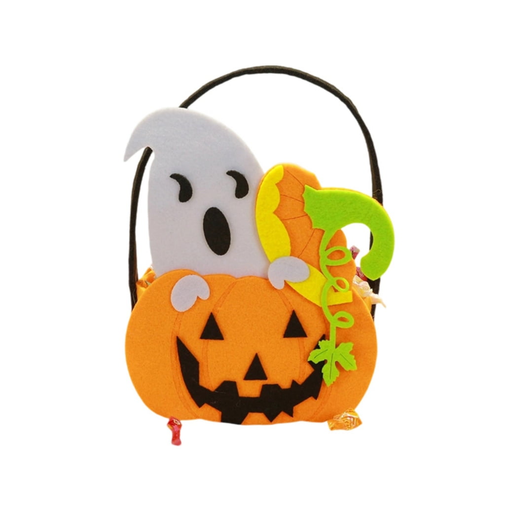 Halloweens Candy Bag Pumpkin Pack for Kids Trick or Treats Reusable ...