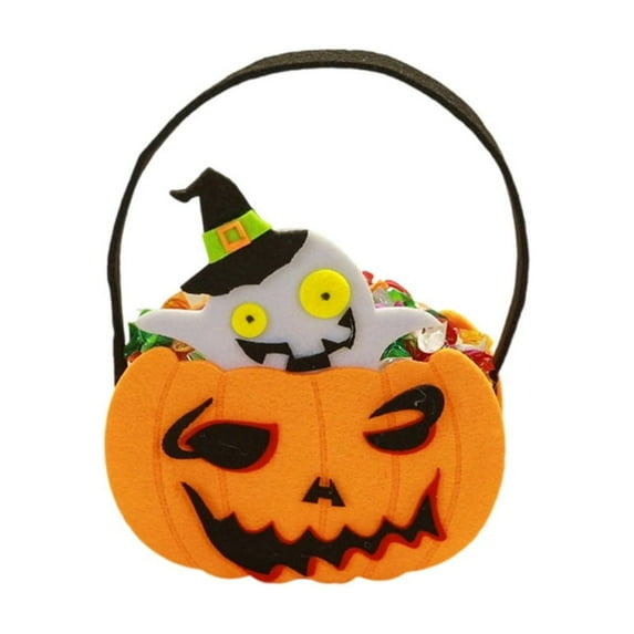 Halloweens Candy Bag Pumpkin Pack for Kids Trick or Treats Reusable ...