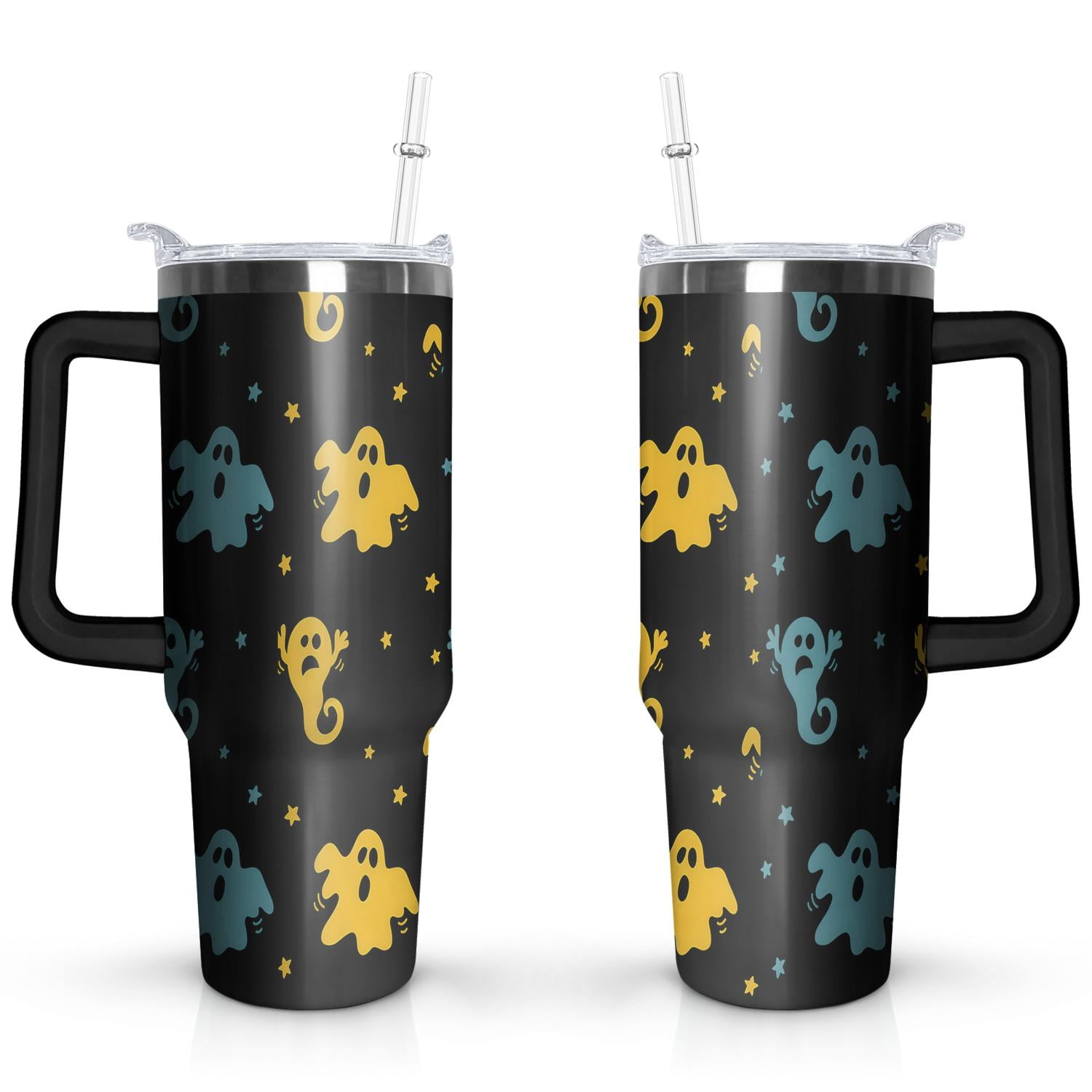 Hallowmas (130) Pumpkin Ghost Boo Witch Spider Web 40oz Stainless Steel ...