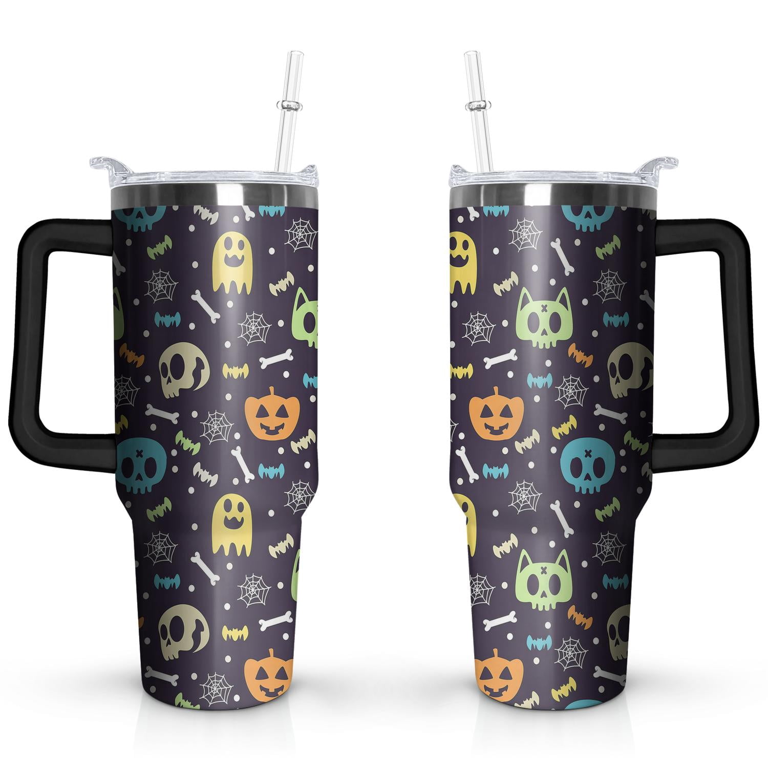 Hallowmas (50) Pumpkin Ghost Boo Witch Spider Web 40oz Stainless Steel ...