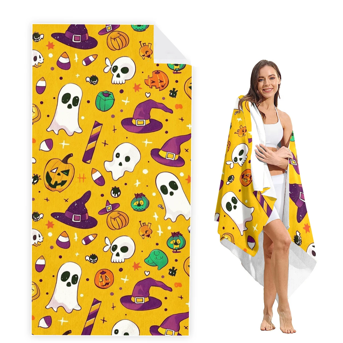 Hallowmas Beach Towel Oversized Super Absorbent Sand Free Thick ...