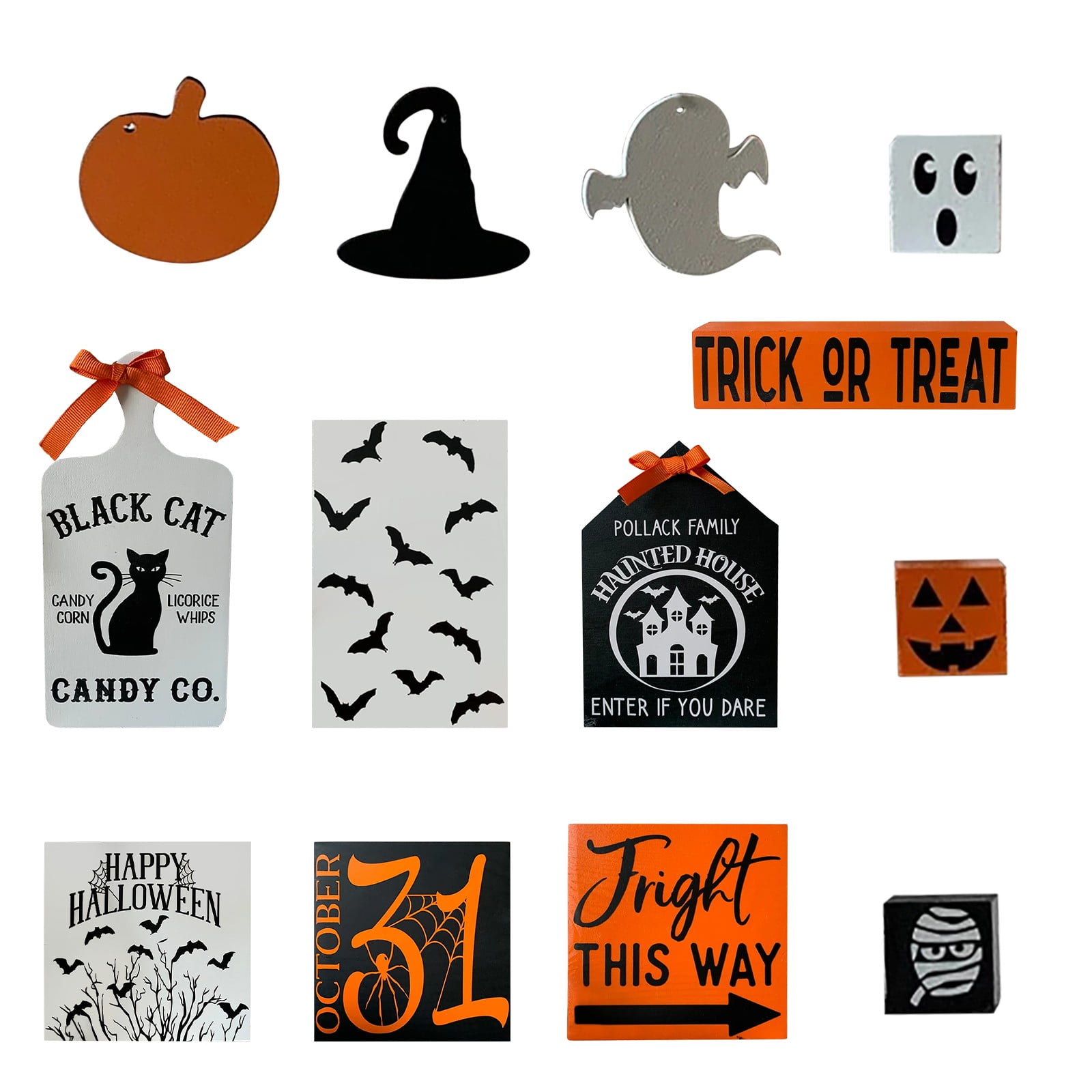 Hallowmas Decorations for Home Sign Wood Table Tray Decoration Ornament ...