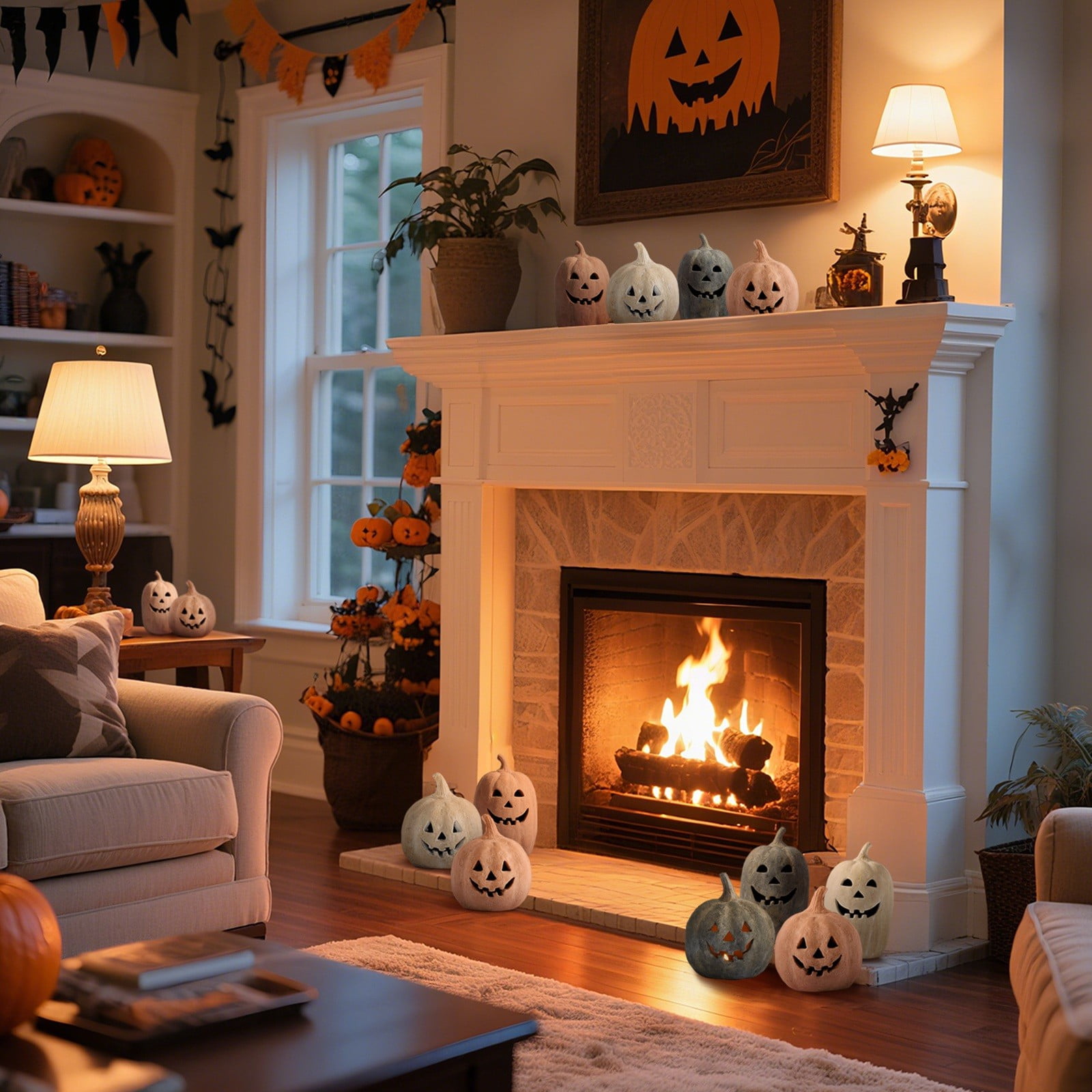 Hallowmas Hand-Carved Terracotta Jack-O'-Lantern, Artisanal Pumpkin ...