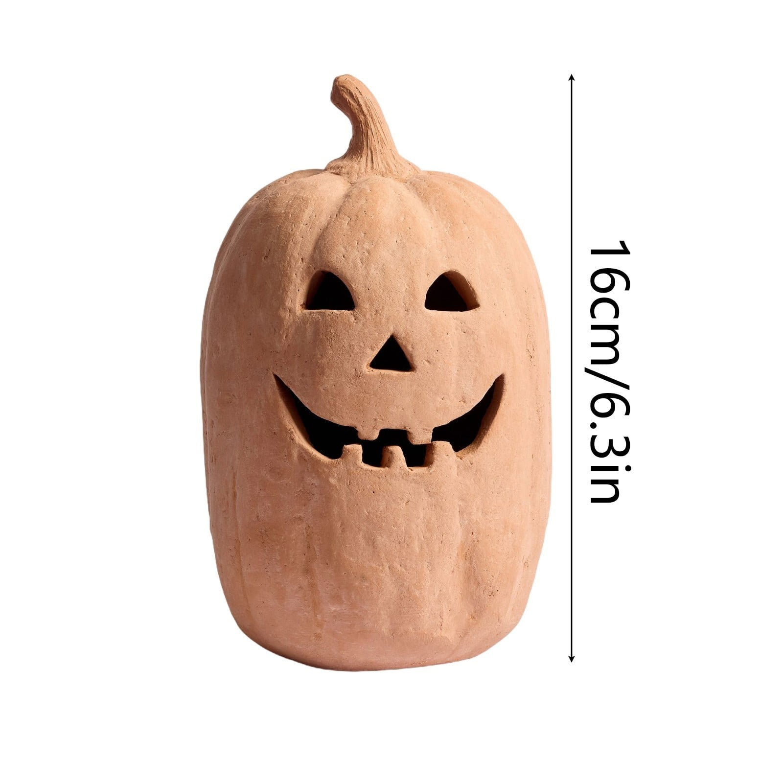 Hallowmas Hand-Carved Terracotta Jack-O'-Lantern, Artisanal Pumpkin ...