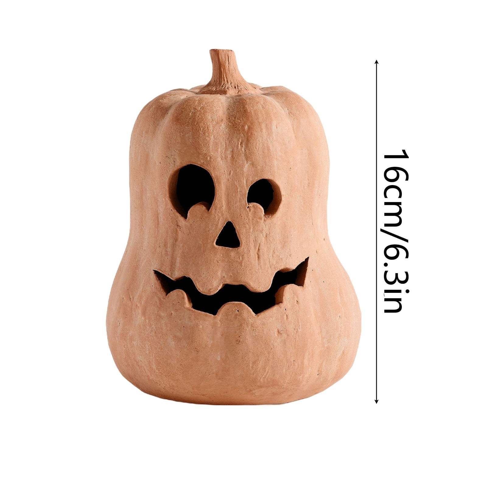 Hallowmas Hand-Carved Terracotta Jack-O'-Lantern, Artisanal Pumpkin ...