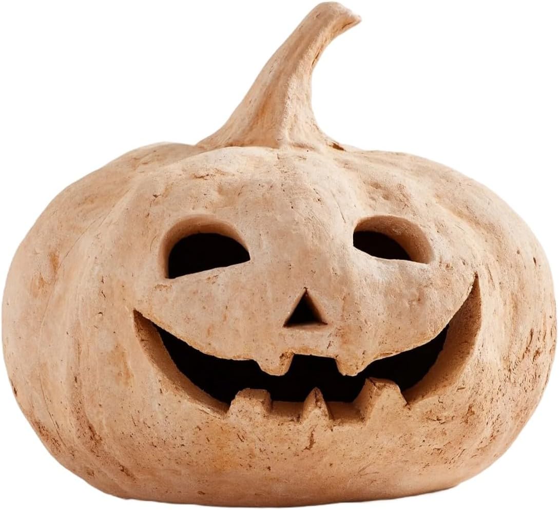 Hallowmas Handcrafted Jack-O'-Lantern, Artisanal Kiln-Fired Pumpkin ...