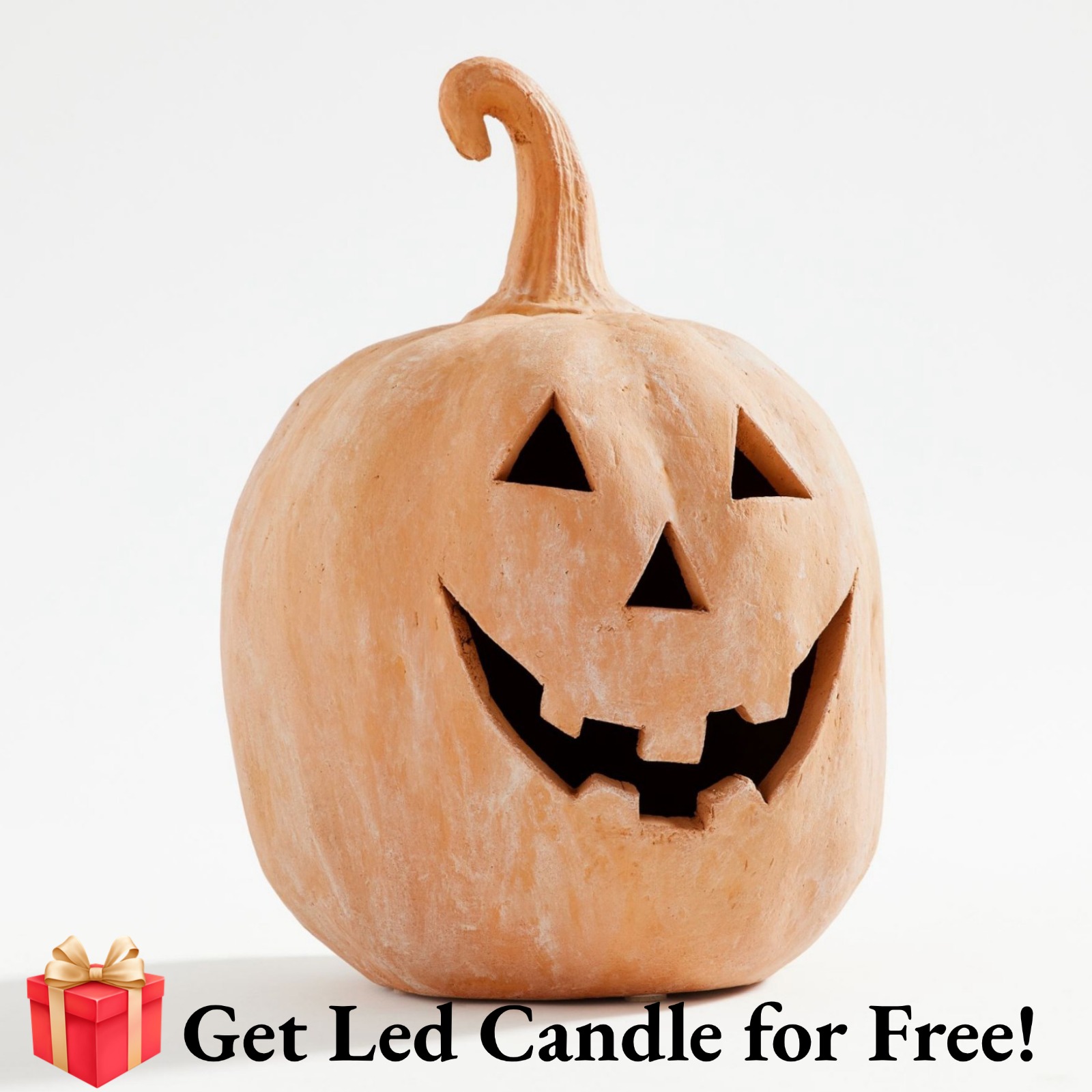 Hallowmas Handcrafted Jack-O'-Lantern, Artisanal Kiln-Fired Terracotta ...