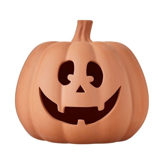 Hallowmas Handcrafted Jack-O'-Lantern,Kiln-Fired Clay Pumpkin for Fall ...