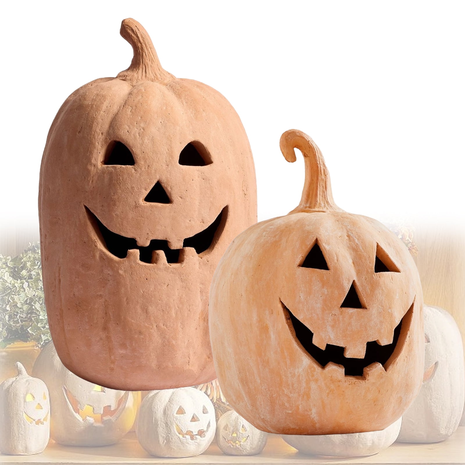Hallowmas Handcrafted Terracotta Jack O'-Lantern a Handmade Terracotta ...