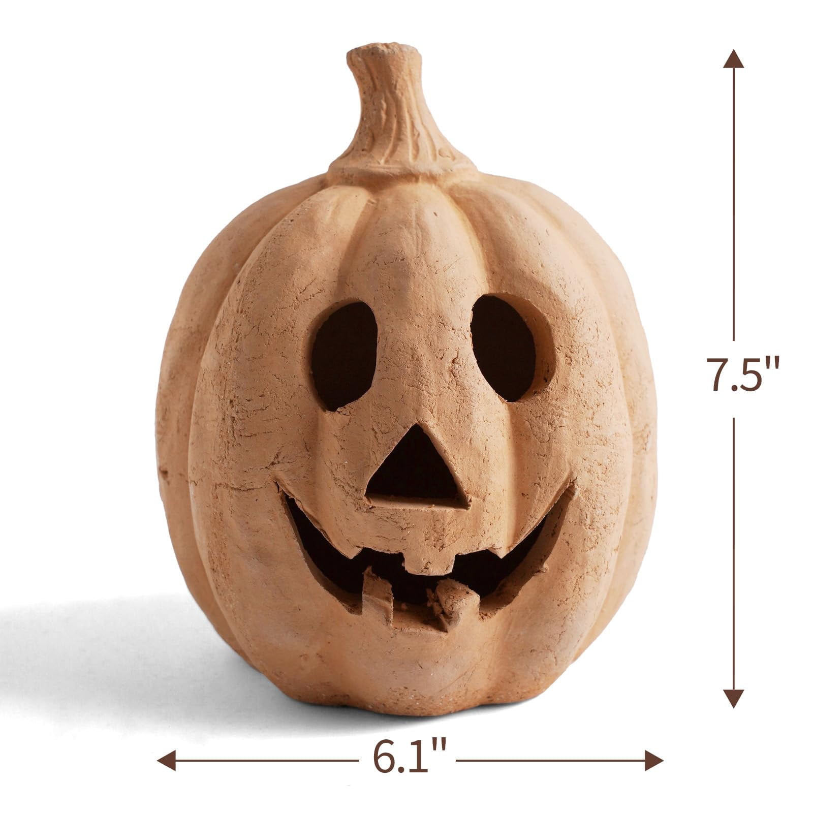 Hallowmas Handcrafted Terracotta Pumpkin - Artisanal Halloween Decor ...