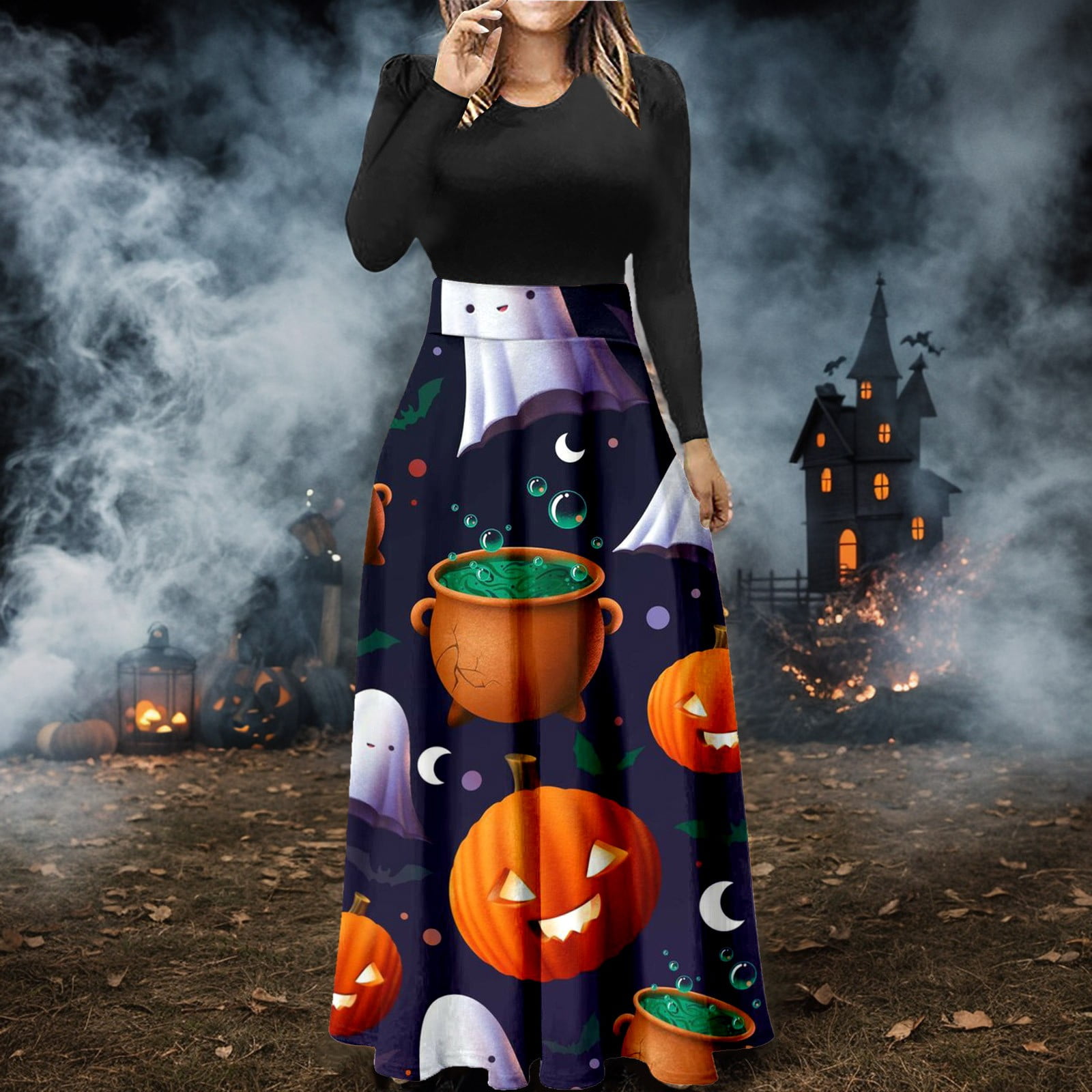 Hallowmas Maxi Dresses for Women 2024 Woman 2024 Plus Size Gothic ...