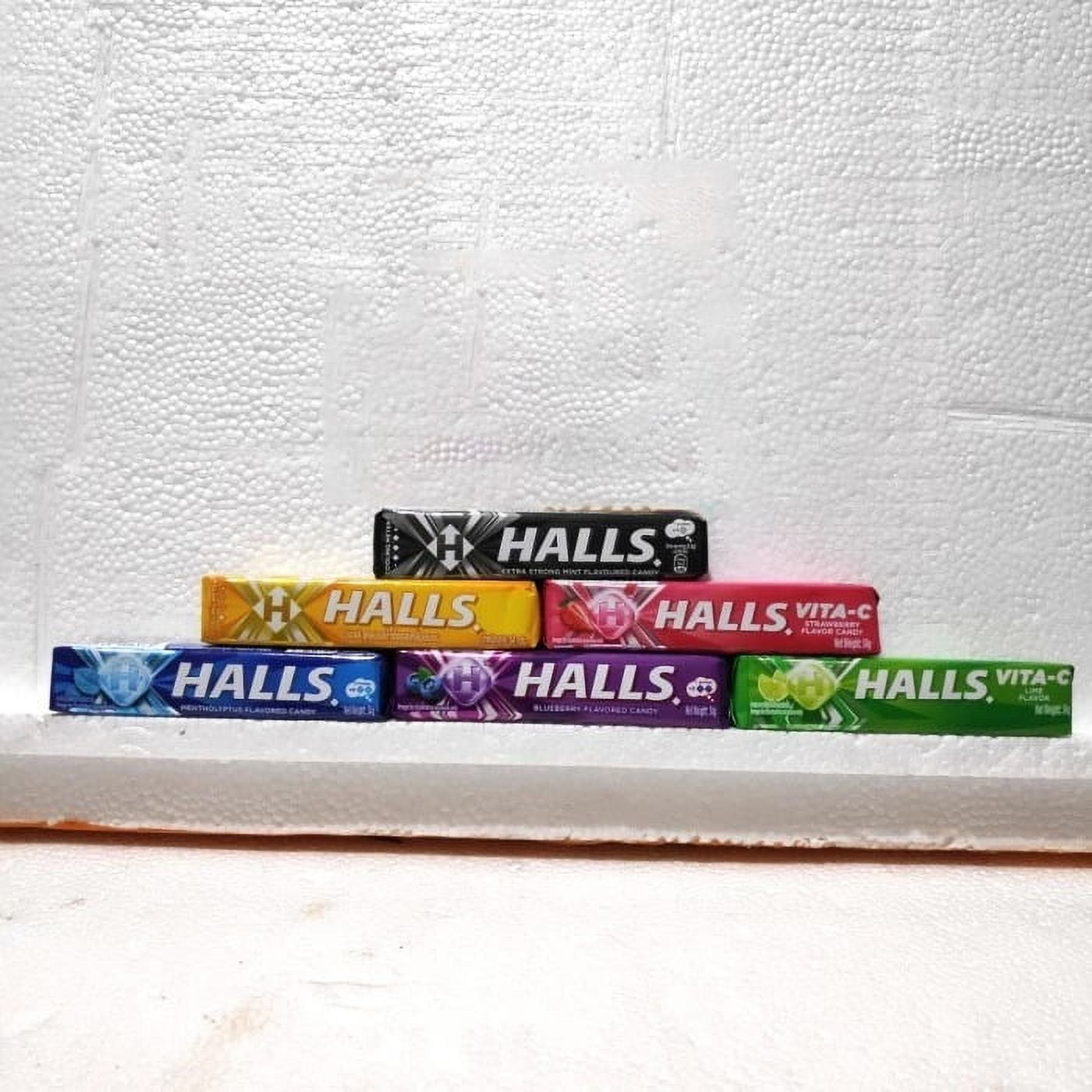 Halls 6 Sticks Candy Flavor 6 (Lime / Blueberry / Strawberry ...