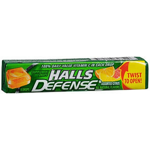 Halls Defense Vitaminc SupplementDrops, Assorted Citrus - Walmart.com