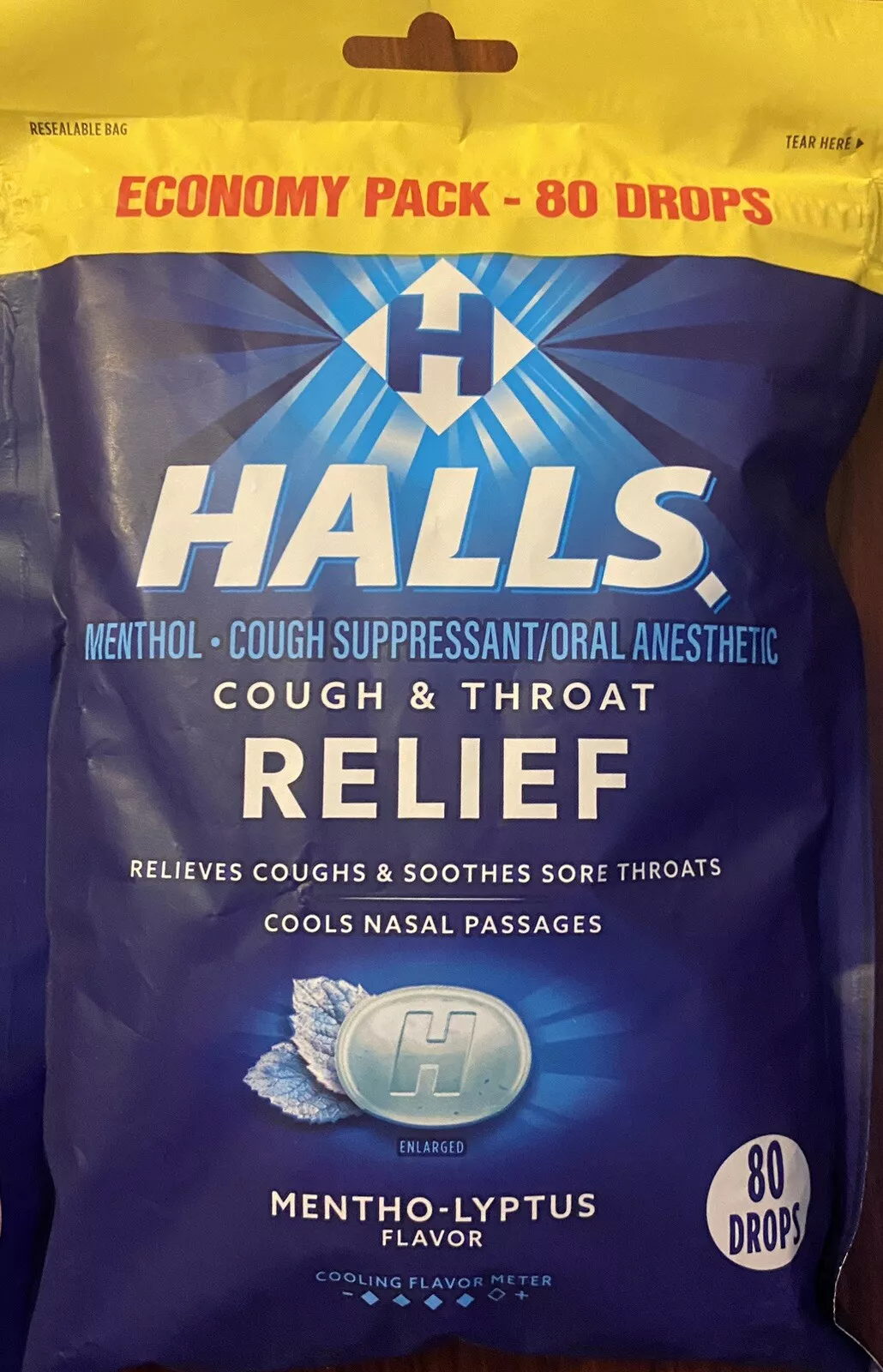 Halls ECONOMY PACK Mentho-Lyptus Cough & Throat Relief 80 Cough Drops NEW - Walmart.com