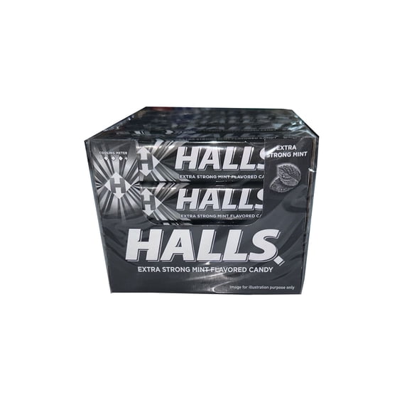 Halls Extra Strong Mint Candy, Intense Refreshing Flavor, 20 Sticks ...