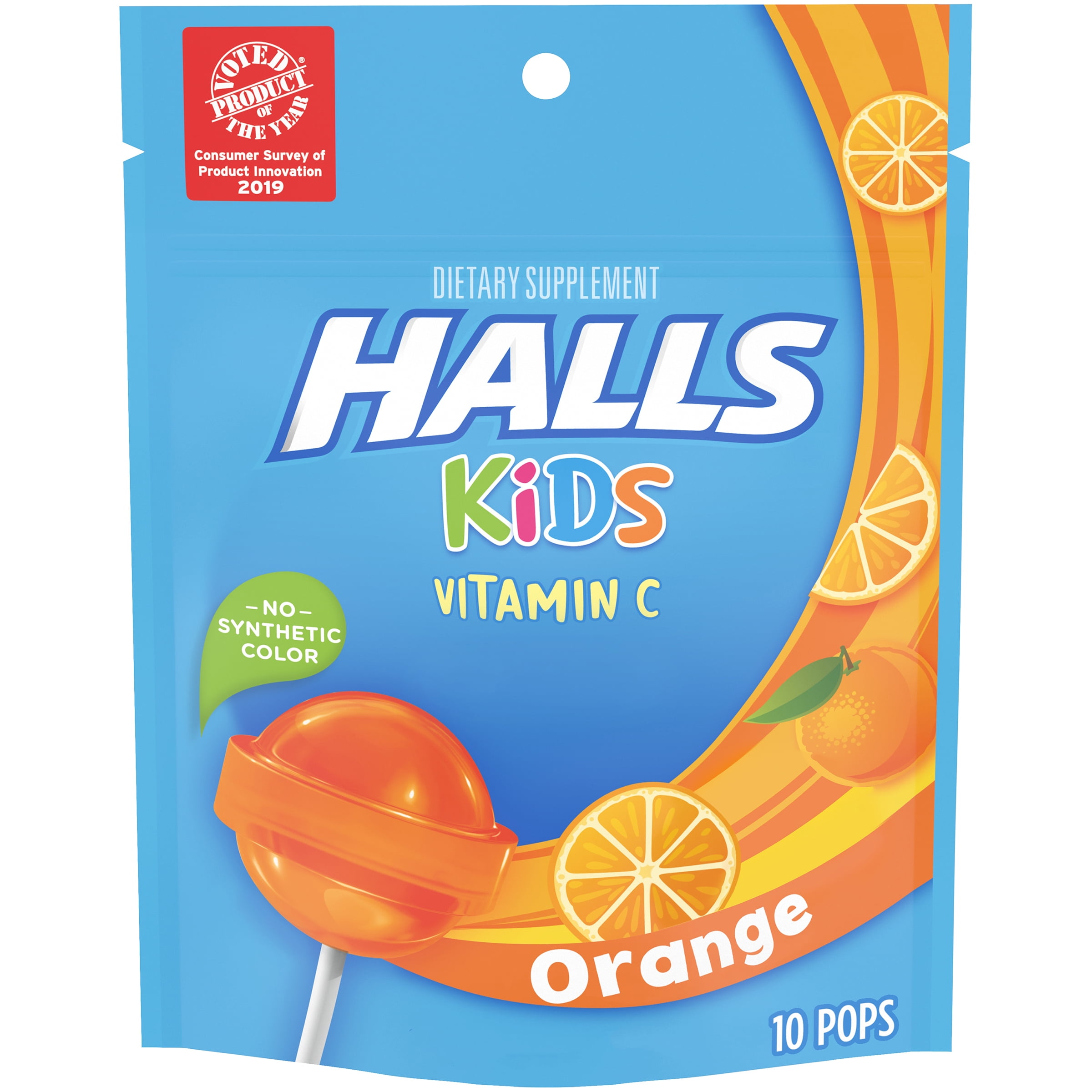Halls Kids Vitamin C Pops Orange - 10 ct - Walmart.com