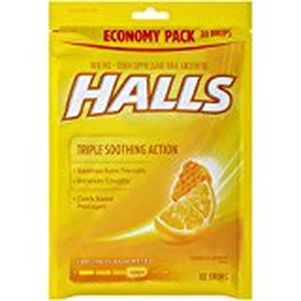 Halls, Mentho-Lyptus Honey Lemon, Throat Cough Drops (Pack of 16 ...