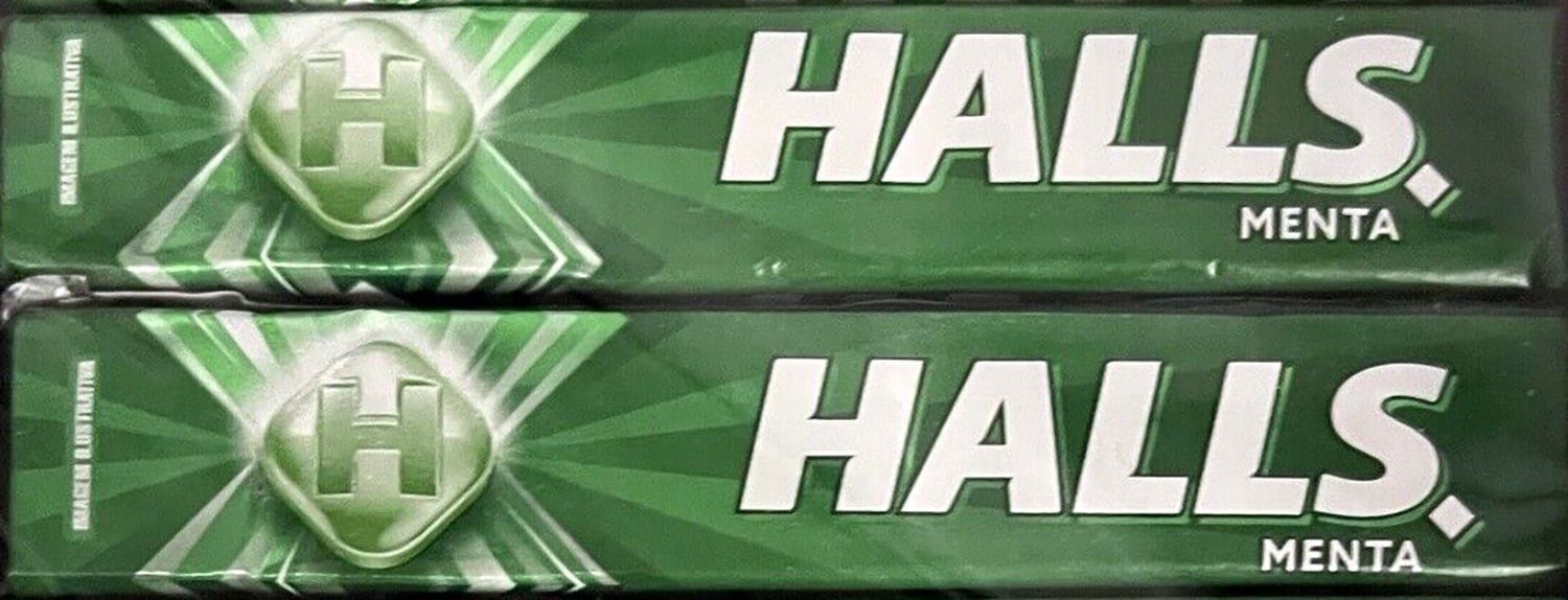 Halls Mint / Menta Throat Drops, Two Packs of 10 Drops (20 Total Drops ...