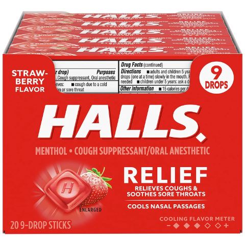Product Of Halls, Strawberry, Count 20 (9Drops) - Cough Drops / Grab ...
