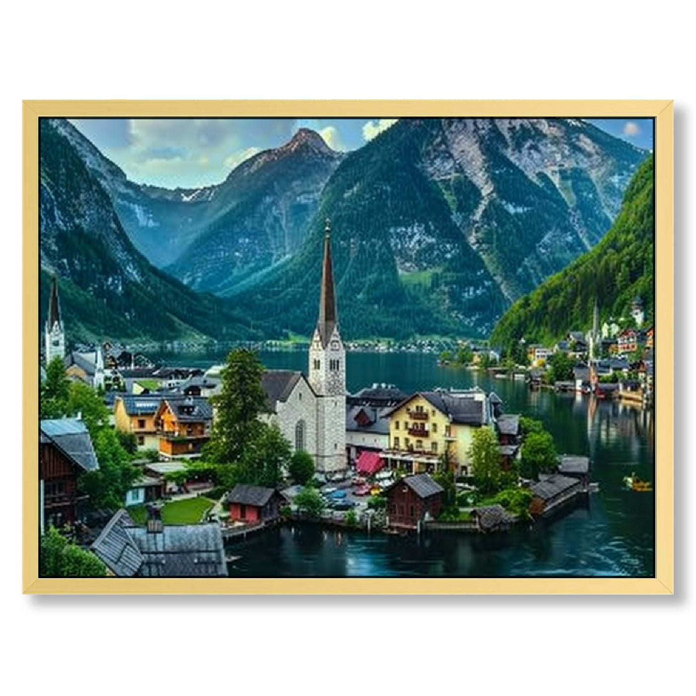 Hallstatt Salzkammergut Austria Mountains Evening Lake Boats Houses ...