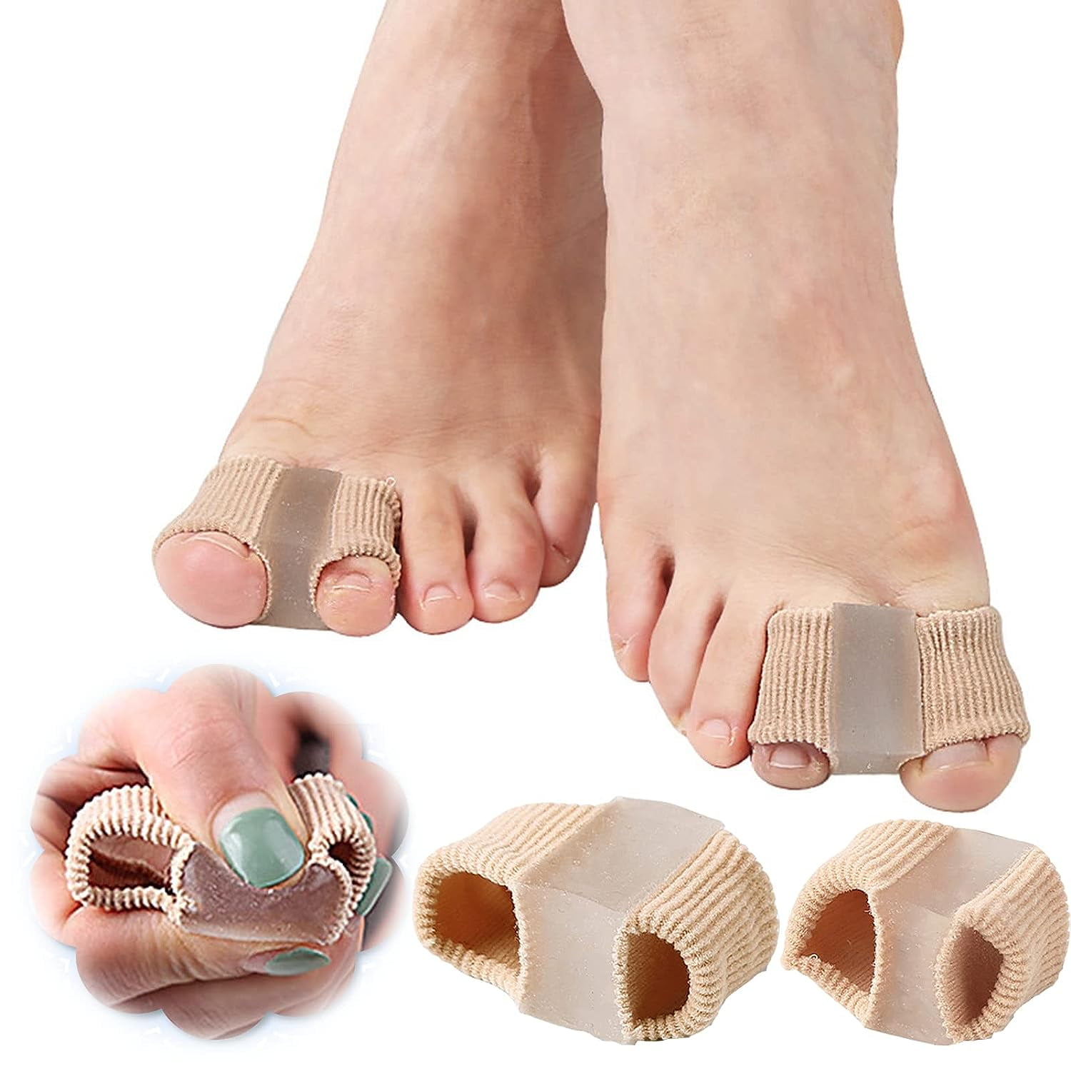 Hallux Valgus Toe Separator, 2 Pieces Male and Female Fibre Double Hole ...