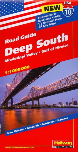 Hallwag USA Deep South Road Map : New Orleans, Memphis, Nashville ...